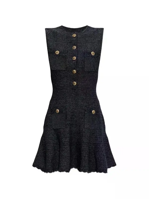 SELF-PORTRAIT Textured Knit Mini Dress