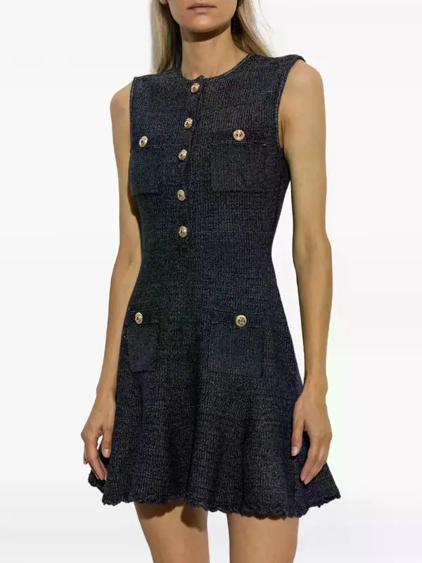 SELF-PORTRAIT Textured Knit Mini Dress
