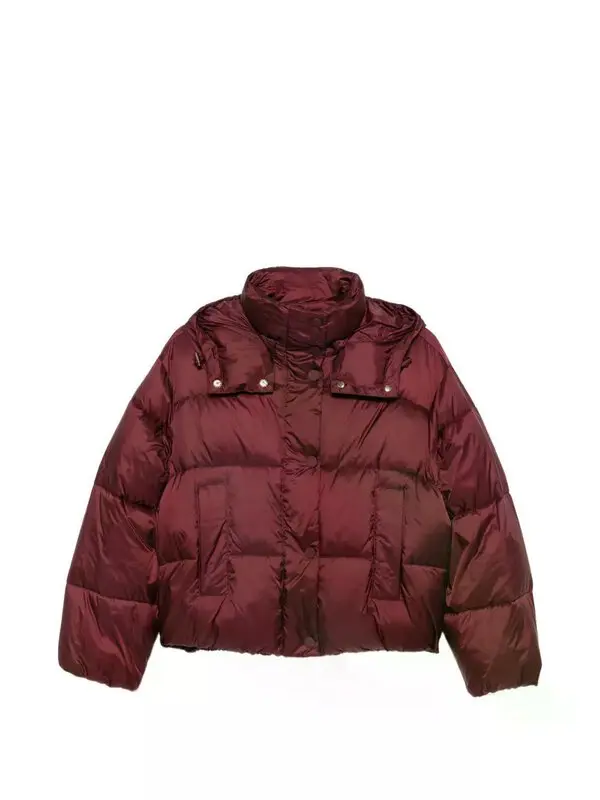 TWINSET Quilted Hooded Puffer Jacket - Red