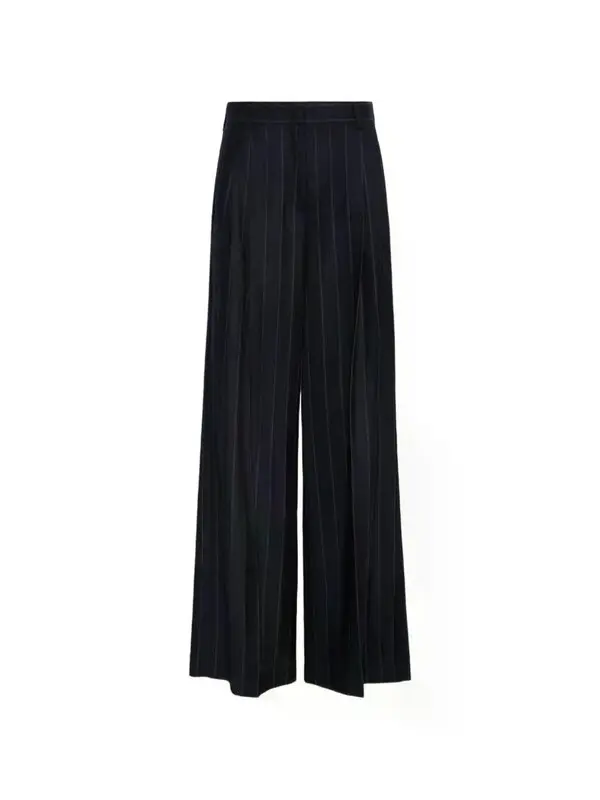Max Mara Wool Pinstriped Flannel Trousers