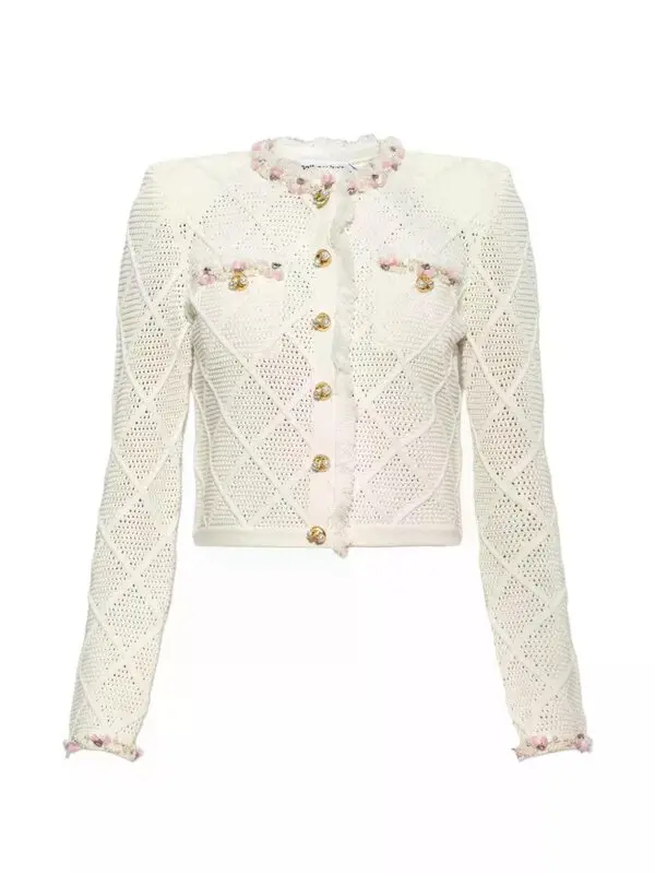 SELF-PORTRAIT Fringe Knit Cardigan