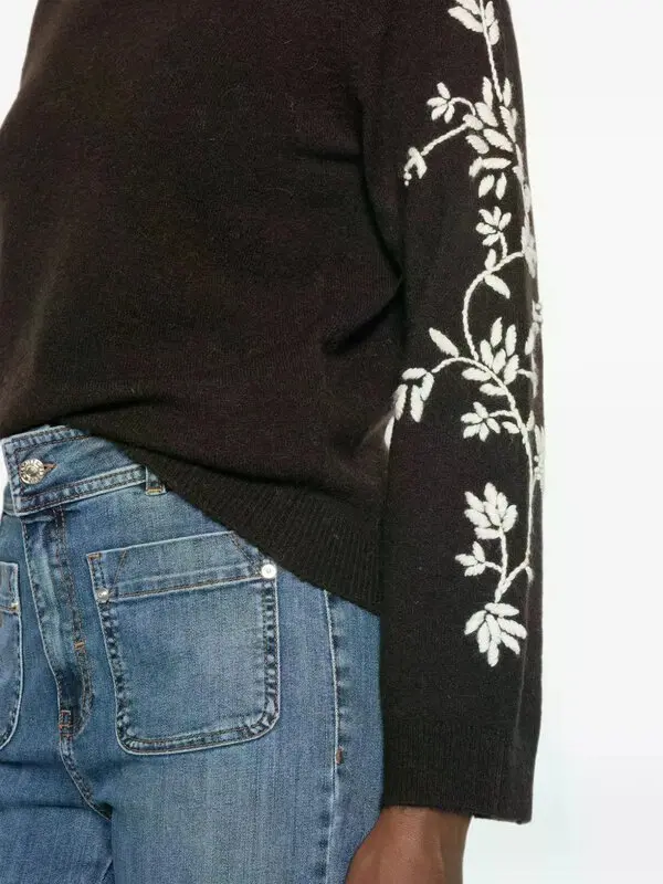 I BLUES Floral-embroidered Roll-neck Sweater