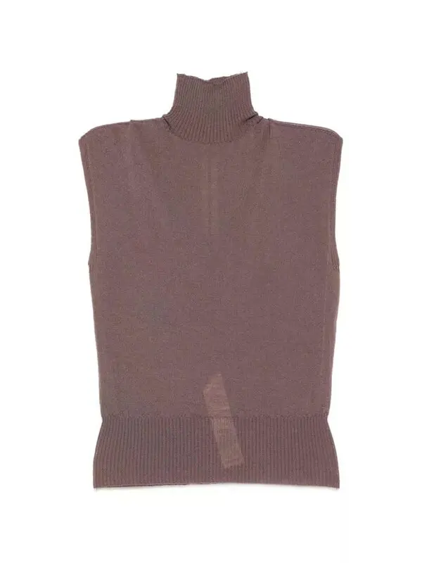 Rick Owens Turtleneck Sleeveless Top - Brown