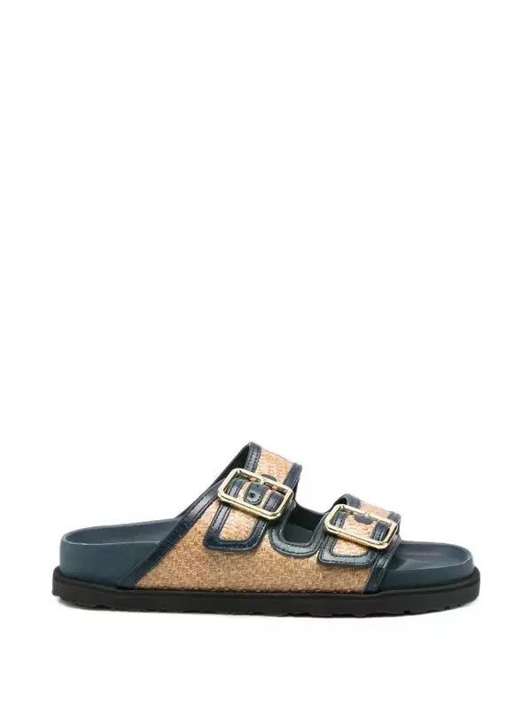BIRKENSTOCK Buckle-fastening Raffia-effect Sandals