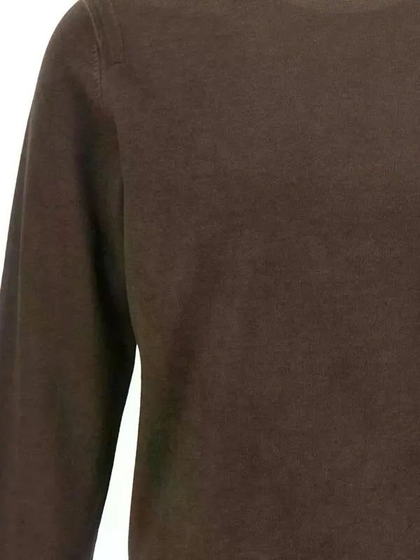KANGRA Crew-neck Ribbed-trim Fine-knit Top