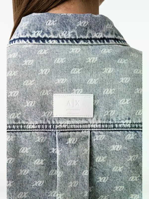 Armani Exchange Logo-print Denim Jacket - Blue