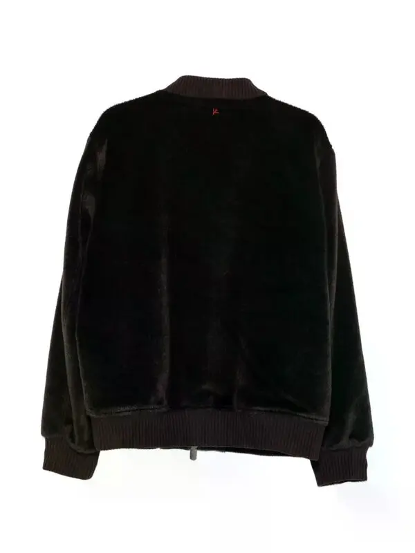 Isaia Varsity Fux-fur Ribbed-trim Bomber Jacket