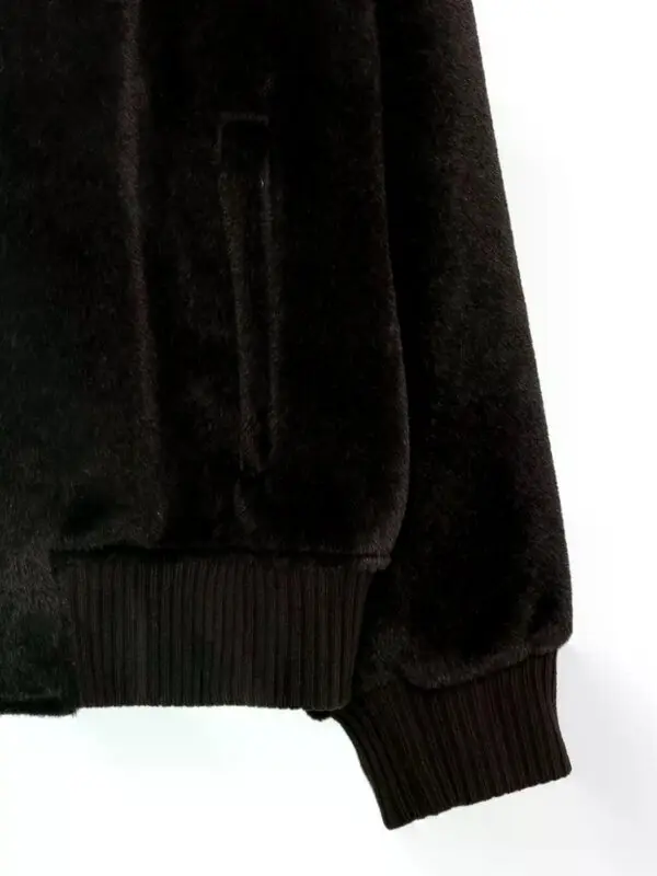 Isaia Varsity Fux-fur Ribbed-trim Bomber Jacket