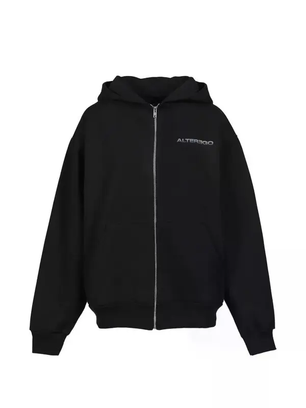 ALTER EGO Logo-print Zip-up Hoodie - Black