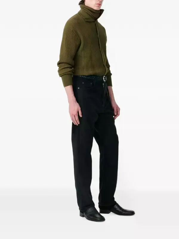 Studio Nicholson Oran Ribbed-knit High-neck Cardigan - Green