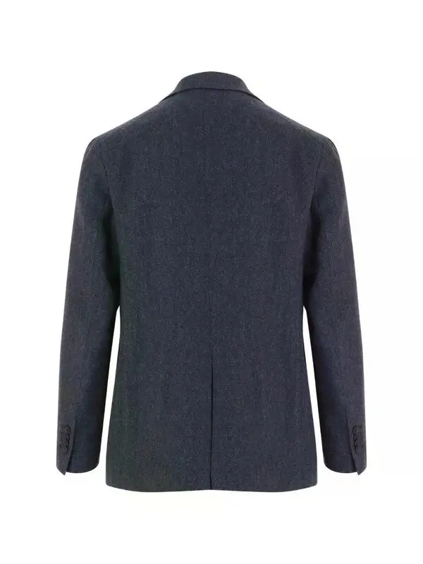 Tagliatore Herringbone-knit Single-breasted Blazer