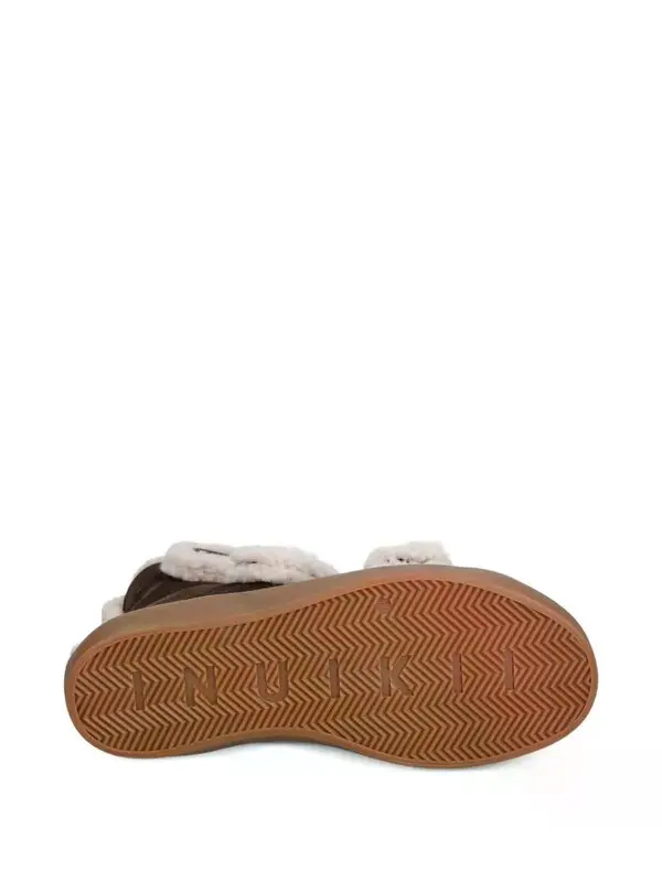 Inuikii Shearling-trim Touch-strap Sneakers - Brown