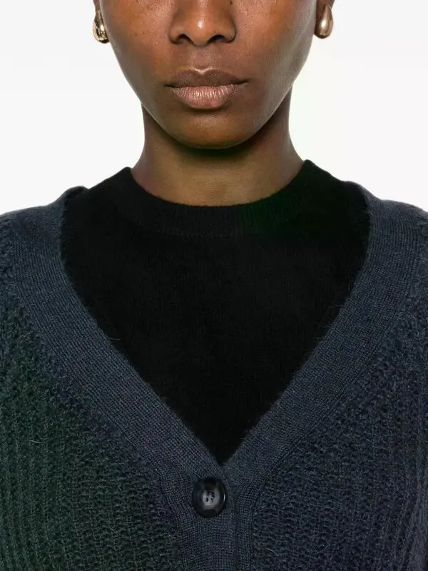 I BLUES Ribbed-knit V-neck Cardigan