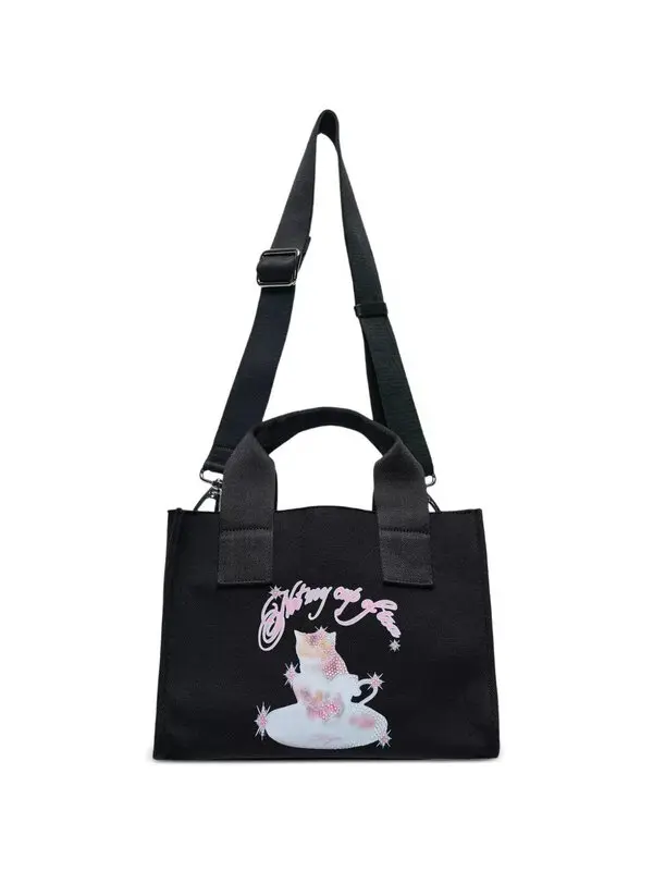 MSGM Graphic Print Small Two-way Tote Bag - Black