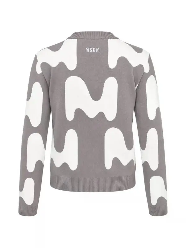 MSGM Jacquard Crew-neck Cardigan
