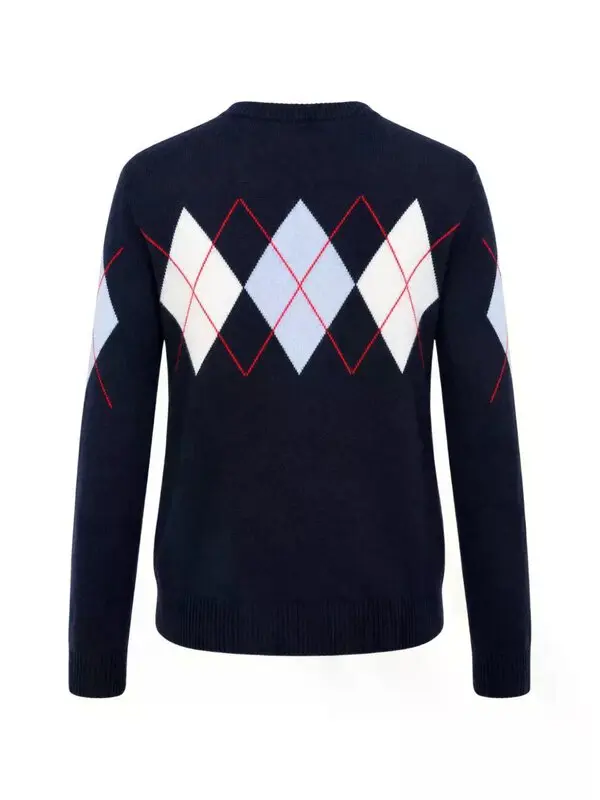 MSGM Argyle Crew-neck Cardigan