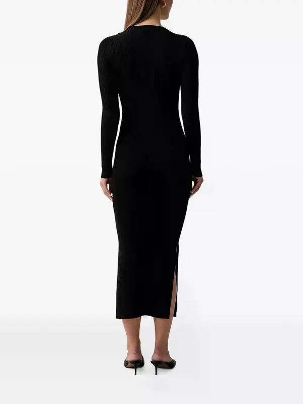Armani Exchange Ribbed Long-sleeve Dress