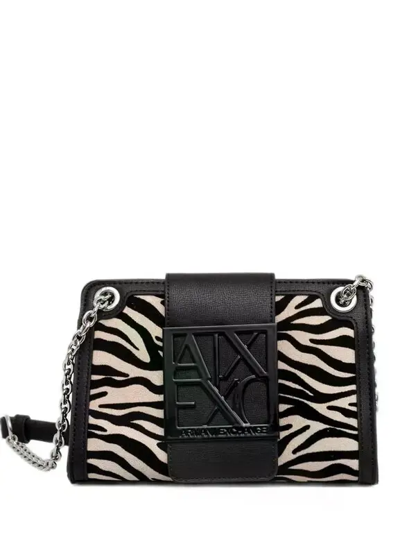 Armani Exchange Zebra-print Mini Bag - Black