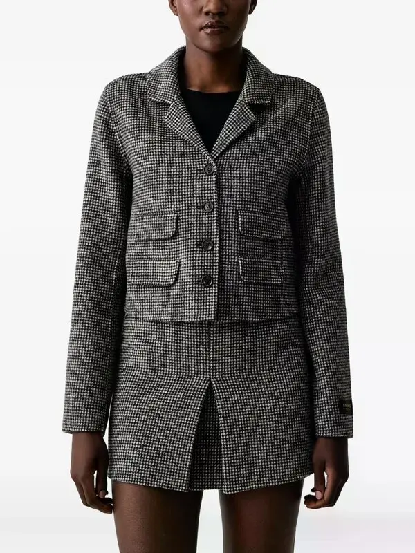 ERMANNO FIRENZE Houndstooth-pattern Cropped Jacket
