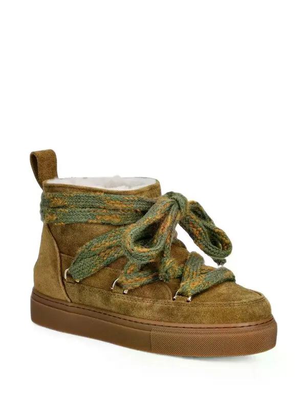 Inuikii Suede Shearling-trim Lace-up Boots