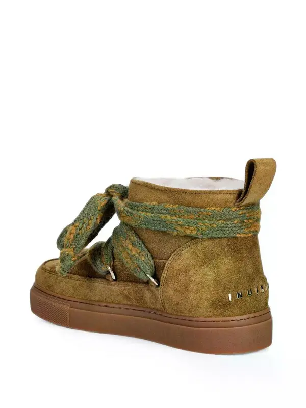 Inuikii Suede Shearling-trim Lace-up Boots