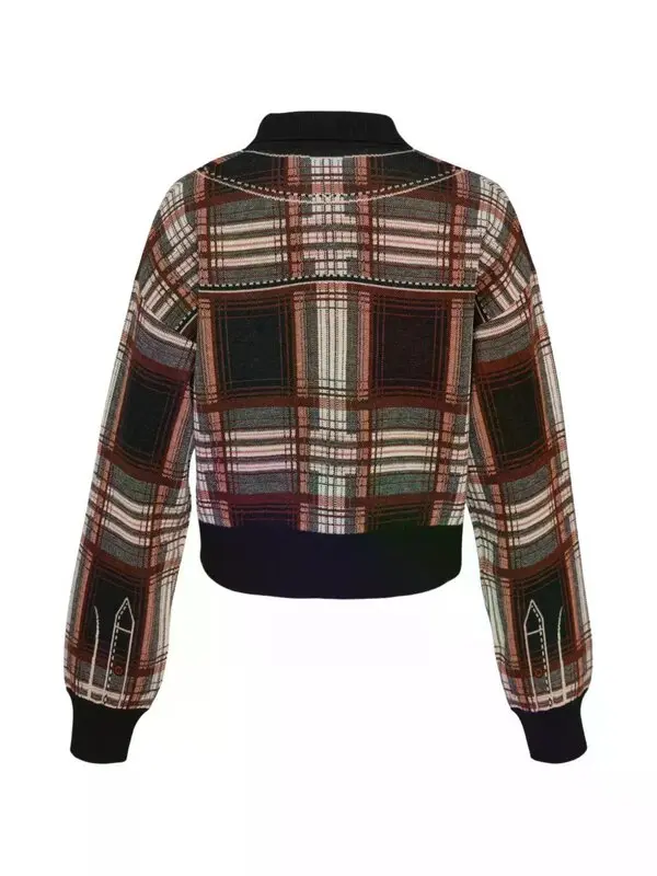 We11Done Plaid-knit Collared Cardigan
