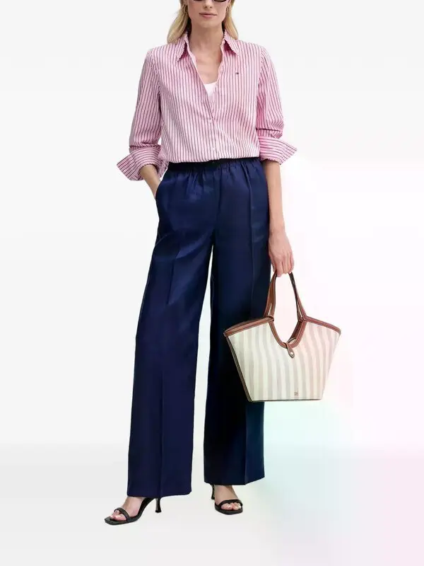 Sisley Pressed-crease Wide-leg Linen Trousers