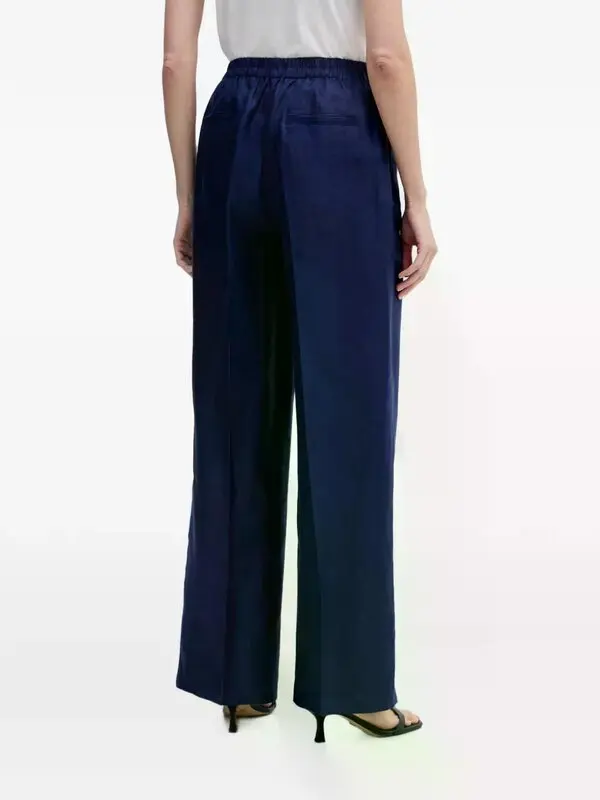 Sisley Pressed-crease Wide-leg Linen Trousers