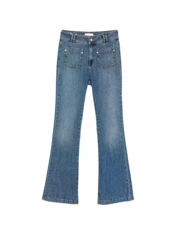 I BLUES Patch-pocket Flared Jeans