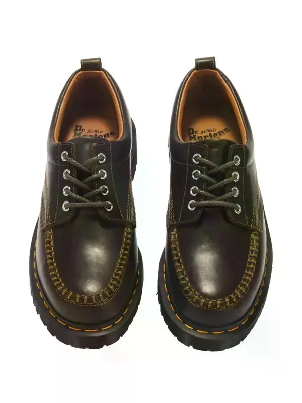 Dr. Martens Lowell Whipstitch-detail Moc Toe Shoes - Brown