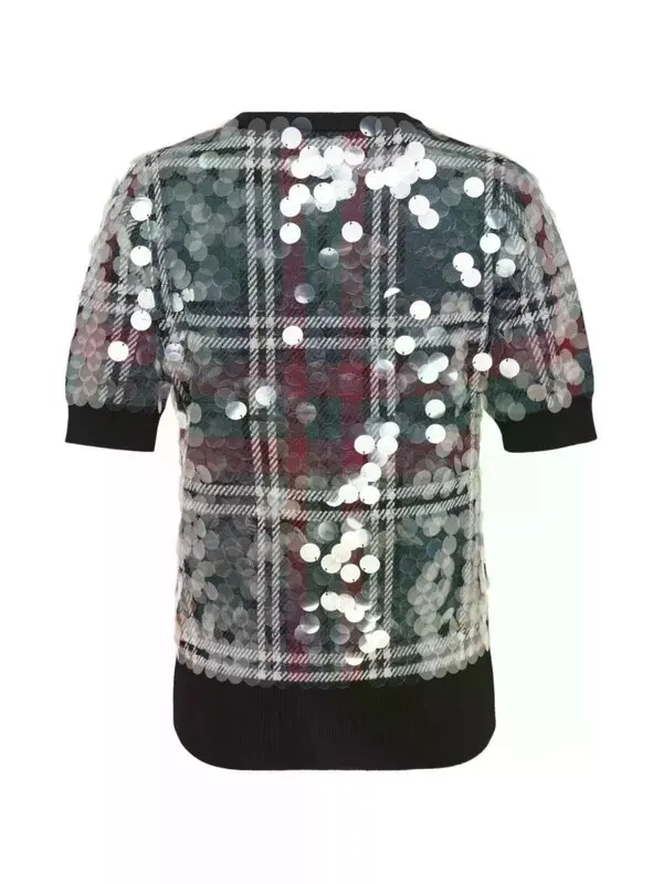 N°21 Sequin-embellished Plaid Sweater