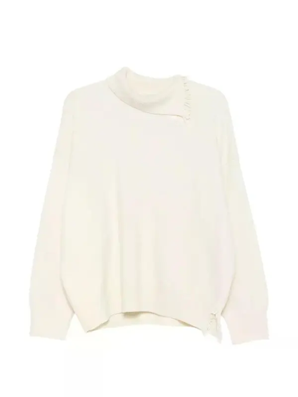 RÓHE Long-sleeve Fringed Sweater - Neutrals