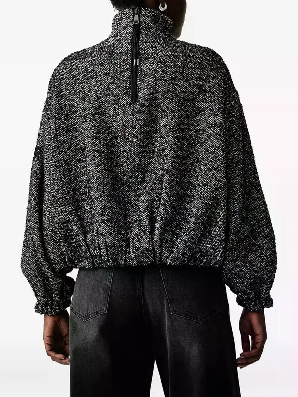 ERMANNO FIRENZE Sequin-embellished Herringbone Jacket