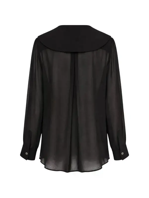 Comme Des Garçons Sheer Oversized-collar Blouse