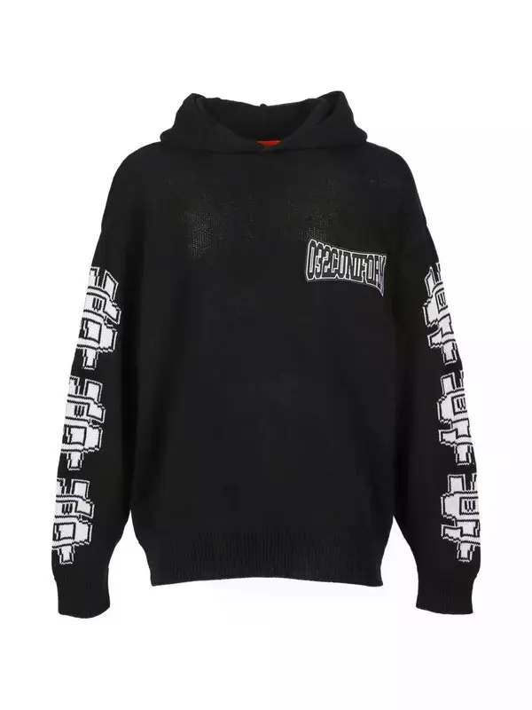 032C One Dollar Bill Jacquard-knit Logo-patch Hoodie