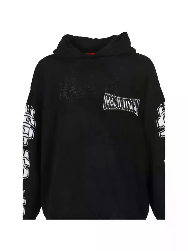 032C One Dollar Bill Jacquard-knit Logo-patch Hoodie
