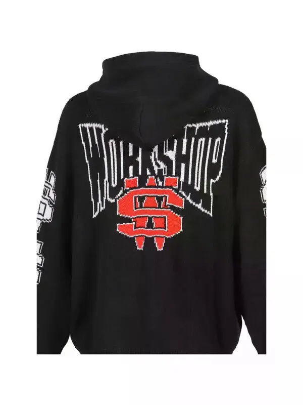 032C One Dollar Bill Jacquard-knit Logo-patch Hoodie