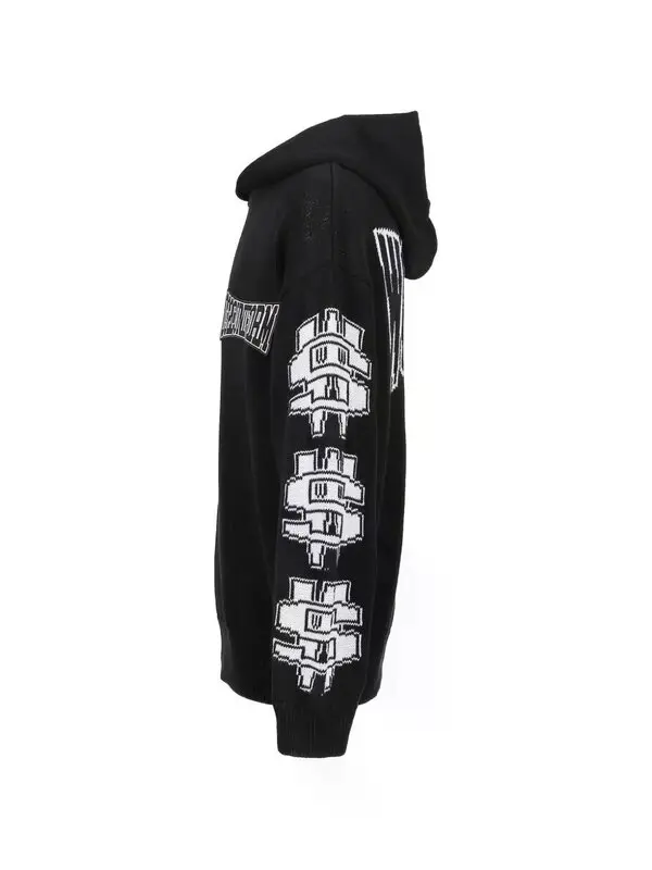 032C One Dollar Bill Jacquard-knit Logo-patch Hoodie