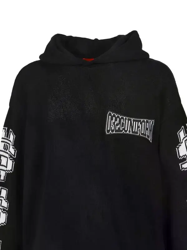032C One Dollar Bill Jacquard-knit Logo-patch Hoodie