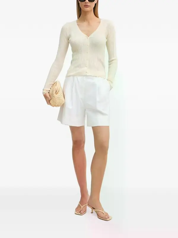Sisley Ribbed-knit V-neck Cardigan
