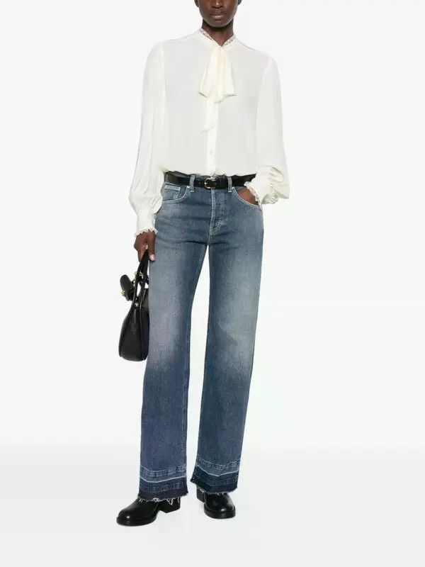 TWINSET Lace-trim Pussy-bow Blouse