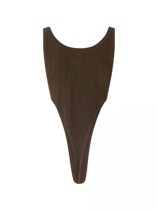 Pinko Ribbed-knit Sleeveless Bodysuit
