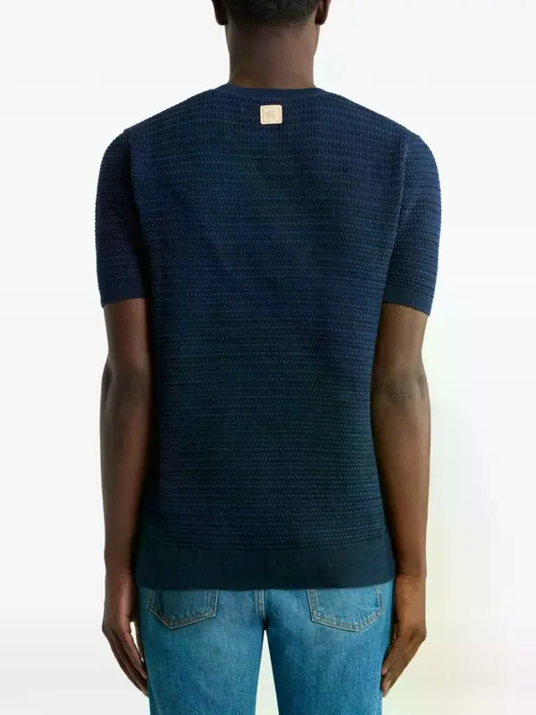 Etro Knit Cotton T-shirt With Braided Stitch