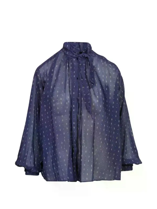 FORTE_FORTE Patterned Pussy-bow Blouse