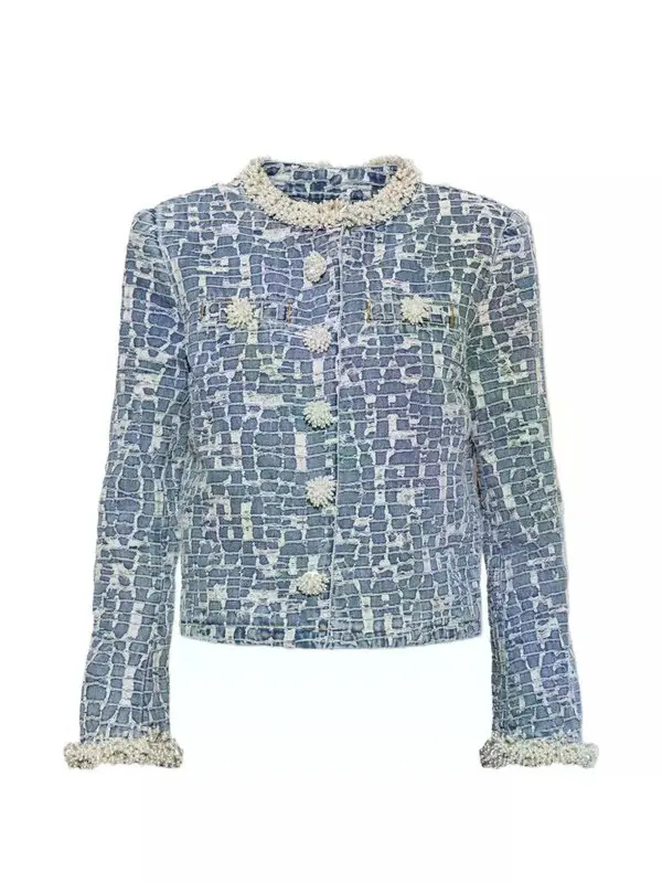 SELF-PORTRAIT Textured Denim Jacket