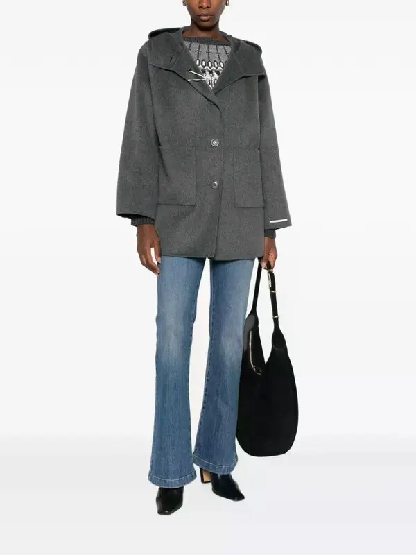 I BLUES Hooded Button-up Jacket