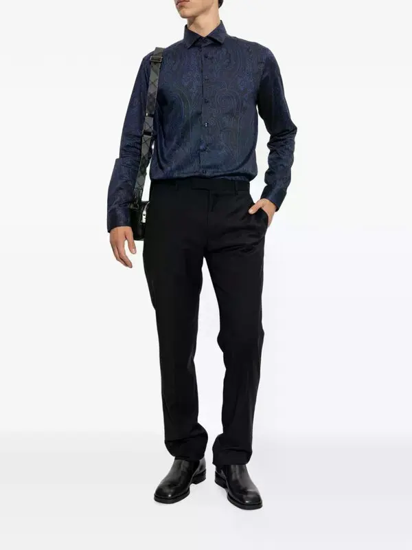 Etro Cotton Satin Shirt With Arnica Motif