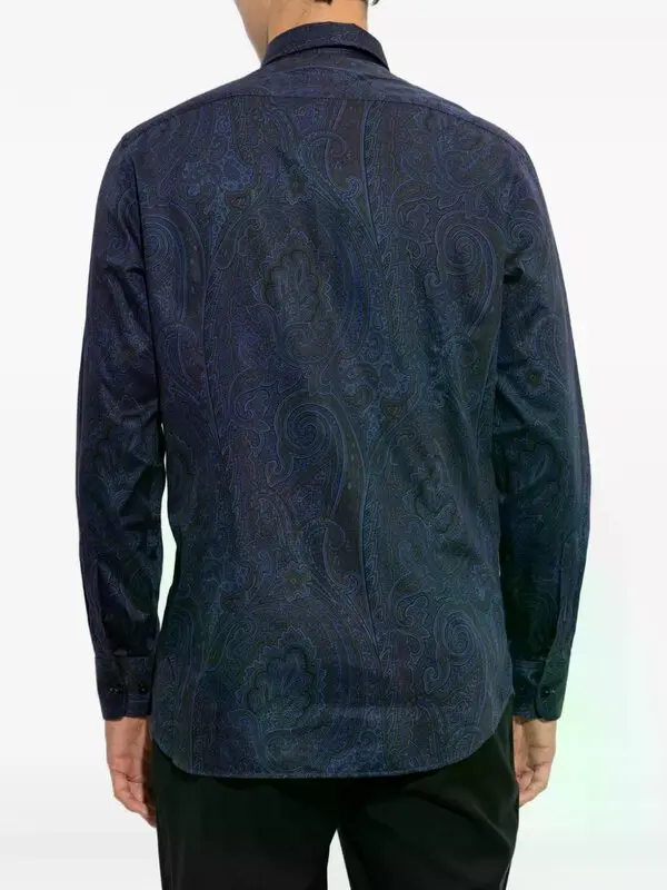 Etro Cotton Satin Shirt With Arnica Motif