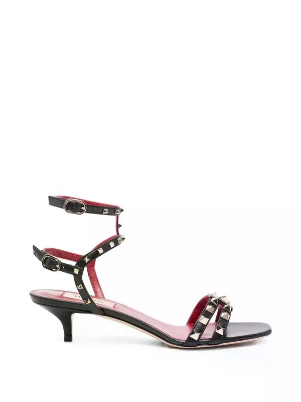 Valentino Garavani Rockstud Caged-design Heeled Sandals - Black