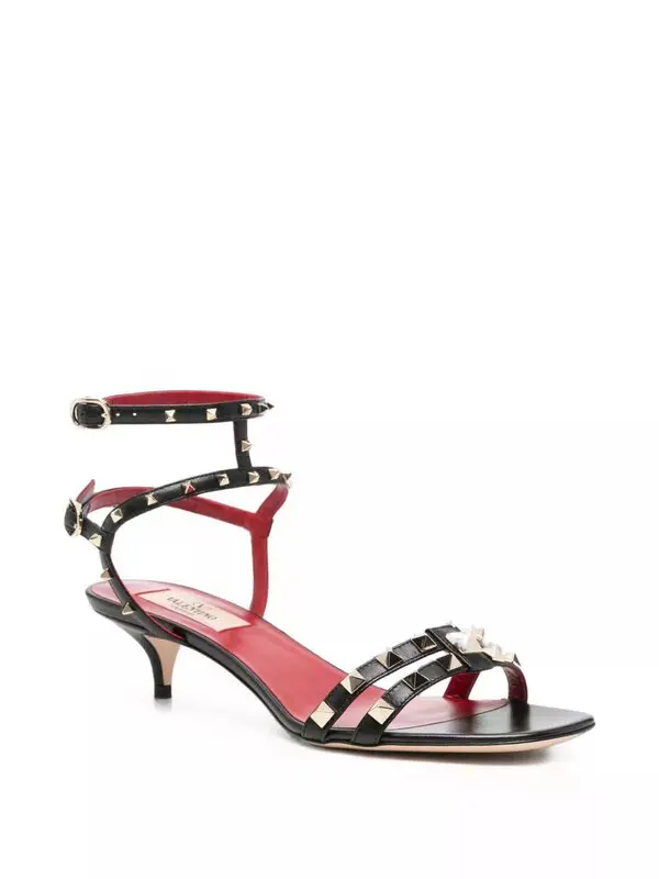 Valentino Garavani Rockstud Caged-design Heeled Sandals - Black
